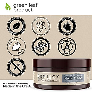 DRMTLGY Hair Mask with Shea Butter and Fractionated Coconut Oil. Deep Conditioning and Nourishing Hair Treatment for Dry, Damaged Hair.