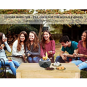 Tabletop Fire Pit Table Top Firepit Indoor Fire Pit Tabletop Fireplace with Collapsible Skewer 3 Golden Plates Portable to Outdoor Patio Balcony to Roast Smores Rubbing Alcohol Fuel 11" Large Bowl