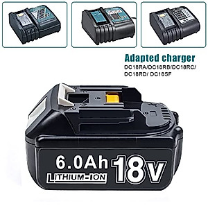 DTK 2Packs 6.0Ah Battery Replacement for Makita 18V Battery BL1860B BL1850B BL1840B BL1830B BL1820B