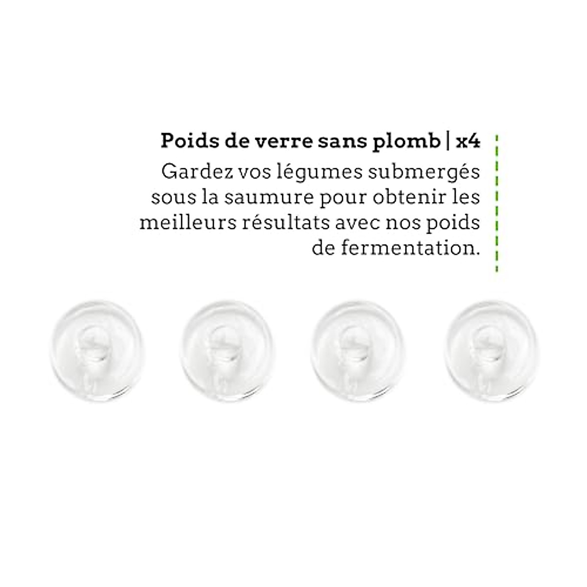 Nourished Essentials - Set of 4 Heavy Glass Fermentation Weights Lids - Grooved Handles - Canning Supplies - for Pickling & Canning - Fits Wide Mouth Mason Jars