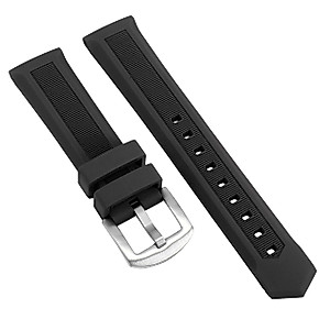 20mm Soft Rubber Strap Black Watch Band for TAG HEUER Formula F-1 Aquaracer by Vintage.G