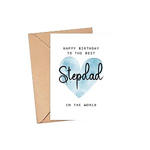 MoltDesigns Happy Birthday To The Best Stepdad In The World Card - Stepdad Birthday Card - Stepdad Card - Father's Day Gift - Happy Birthday Card