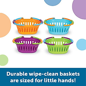 Learning Resources New Sprouts Stack of Baskets - 4 Pieces, Ages 18 mos+ Toddler Pretend Play Toys, Play Grocery Basket, Perfect for Easter Baskets
