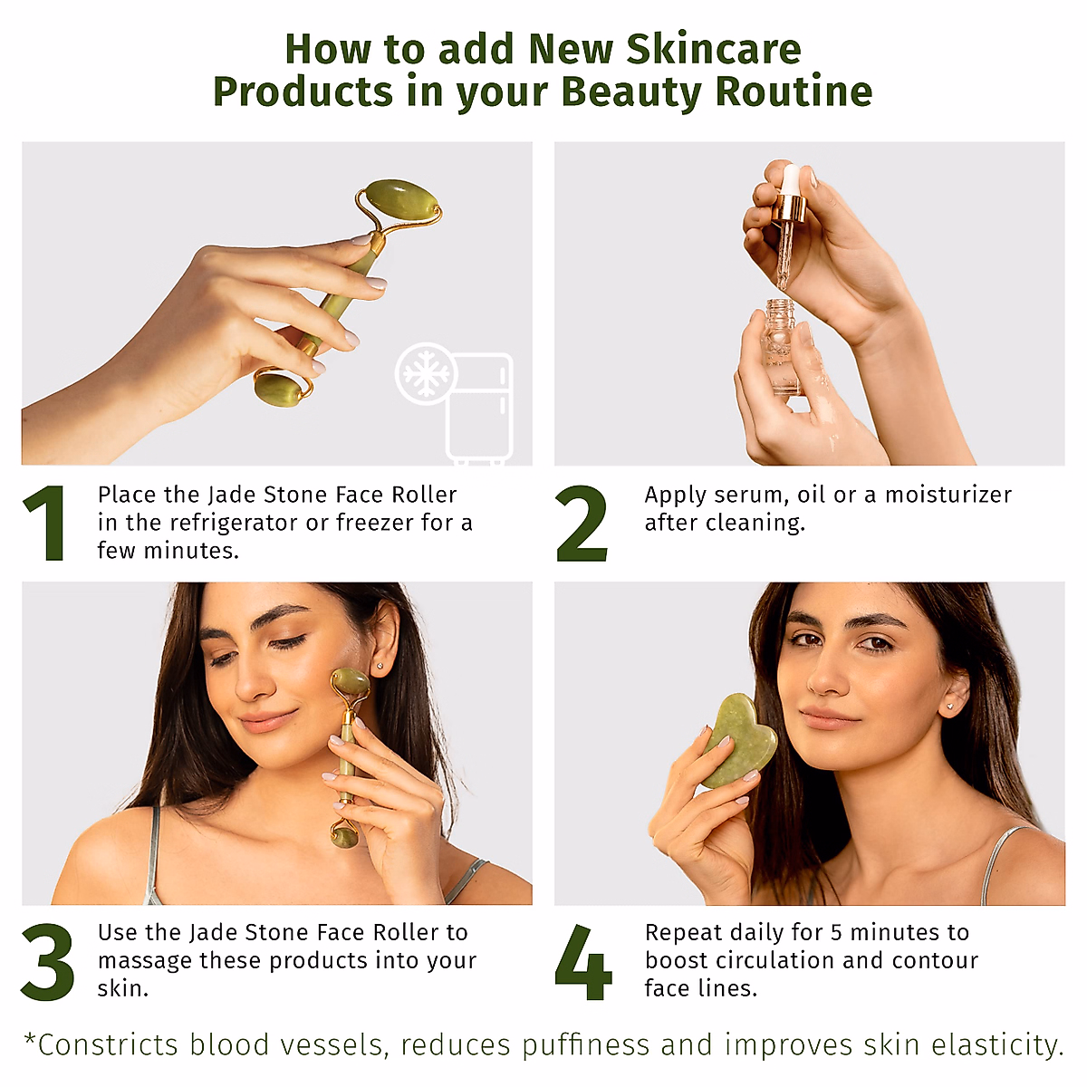 Buro Face Roller Skin Care for Women - Promotes Blood Circulation, Skin Tightening, Remove Wrinkles & Dark Circles – Facial Roller & Gua Sha Facial Tools for Face, Neck & Body Massage