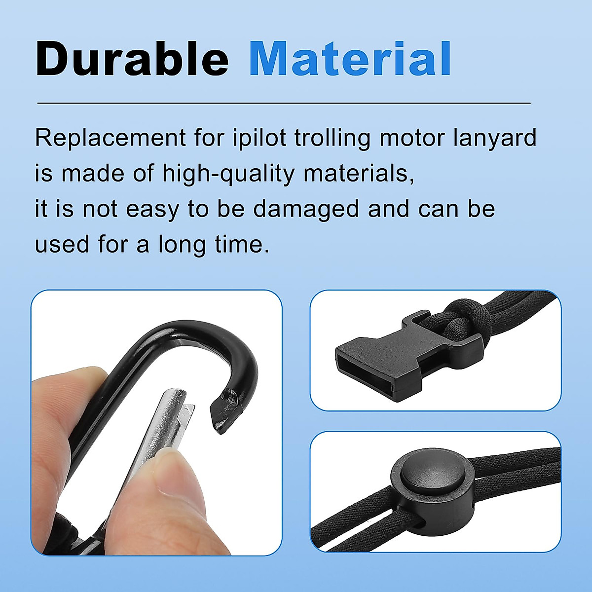 Shuisen 2390800 Remote Trolling Motor Lanyard with Carabineer Compatible with Minn Kota I-Pilot Remote I-Pilot 1.6/3.0 Replacement for Ipilot Link Remote