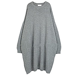 KHIRY Women Pullover Sweaters Classic Long Oversized Loose Crewneck Long Sleeve Solid Jumper Knit Pullover Tops Fall Winter