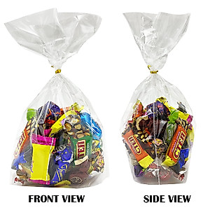 6"x 9" Flat Bottom Bags, Bottom Gusset Bags, 6x9 Cello Bags, Cellophane Treat Goodie Bags for Small Party Favor Packaging, Small Christmas Gift Wrapping Bags - 100 Pcs