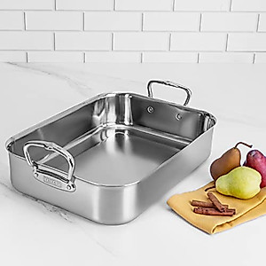 Hestan - Stainless Steel Classic Roaster with Rack, Induction Cooktop Compatible