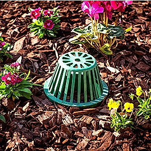 Premium USA Made 6" Inch Outdoor Round Atrium Drain Grate Cover - Fits All 6" Inch Sewer & Drain Pipe/Fittings, Also Fits Triple Wall Pipe & Corrugated Landscape Pipe 6" (Black)