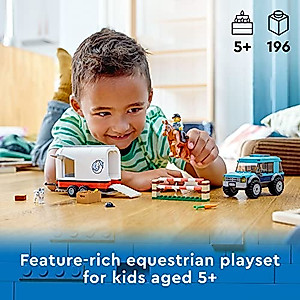 LEGO 60327 City Great Vehicles Horse Transporter Set, with SUV Toy Car, Trailer, Horse Figure and Jump, Gifts for Kids, Boys & Girls 5 plus Years Old