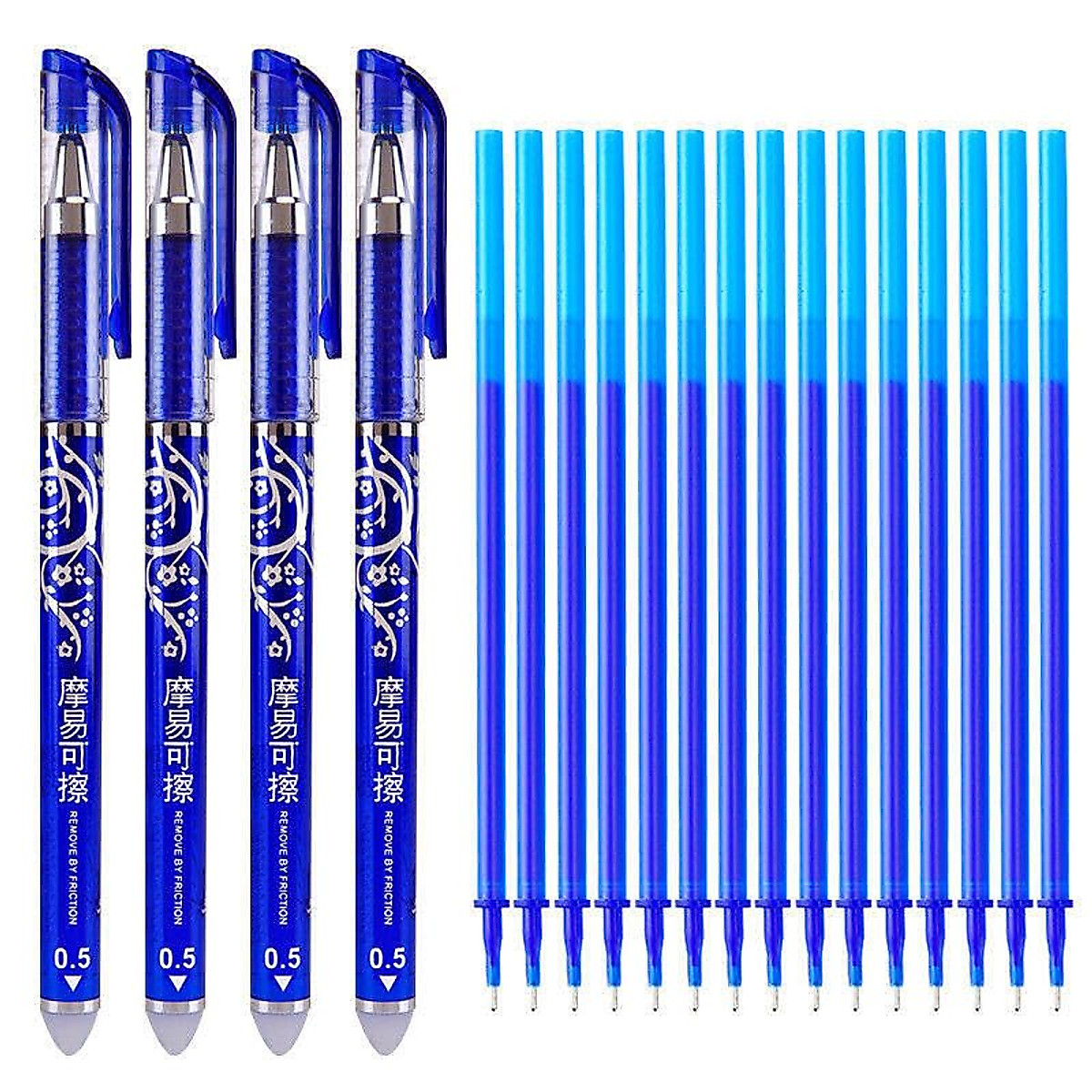 30Pcs Erasable Pens 0.5mm Black Ink Pen Refill Set for School Supplies Student Writing Exam Stationery Pens