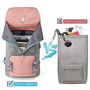 YAMTION Women Laptop Backpack 17 inch School Backpack for Teen Girls,College Backpack Student Bags Water Resistant with USB Charging Port for Work Gym and Travel,for Nurse and Teacher