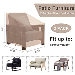 Slan Arrow Patio Chair Cover, 600D Heavy Duty Lounge Deep Seat Cover Waterproof Outdoor Chair Covers for Lawn Furniture, All-Weather Protection Lawn Chair Covers(38" W x 31" D x 29" H)