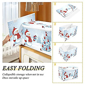 Snowman Bird Large Storage Bins with Lid Collapsible Storage Bin Storage Cubes Rectangle Storage Bin for Living Room Bedroom