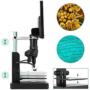 JOYALENS JL249PS 3 Lenses 10 Inch HDMI LCD Digital Microscope, UHD 4000× 24MP Biological Microscope with Prepared Slides, Coin Microscope for Full-Size Coins Error Coins, PC/TV Compatible, 32G Card