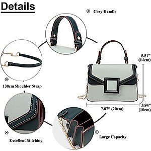RTGGSEL Elegant Crossbody Shoulder Evening Bag for Women PU Leather Top Handle Messenger Bag Chain Strap Small Square Satchel Purse (Apricot)
