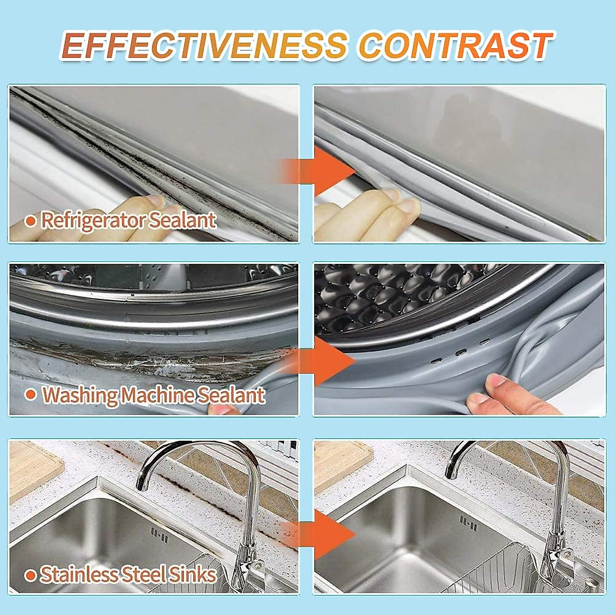 HIHWEM Mold Remover Gel Household Mold Mildew Cleaner for Washing Machine Sealant Tiles Grout Bathroom Cleaning Home Kitchen Sinks Cleaning (10 FL OZ)