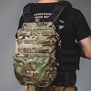 Excellent Elite Spanker Tactical MOLLE Hydration Pack for 3L Hydration Water Bladder Molle Vest Accessory(Multicam)