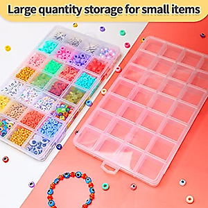 IOOLEEM Plastic Bead Organizer Box, Organizer Container Storage Box, Dividers for bead arts and crafts (28 grid x1, 8.6x5x0.66(Inches))