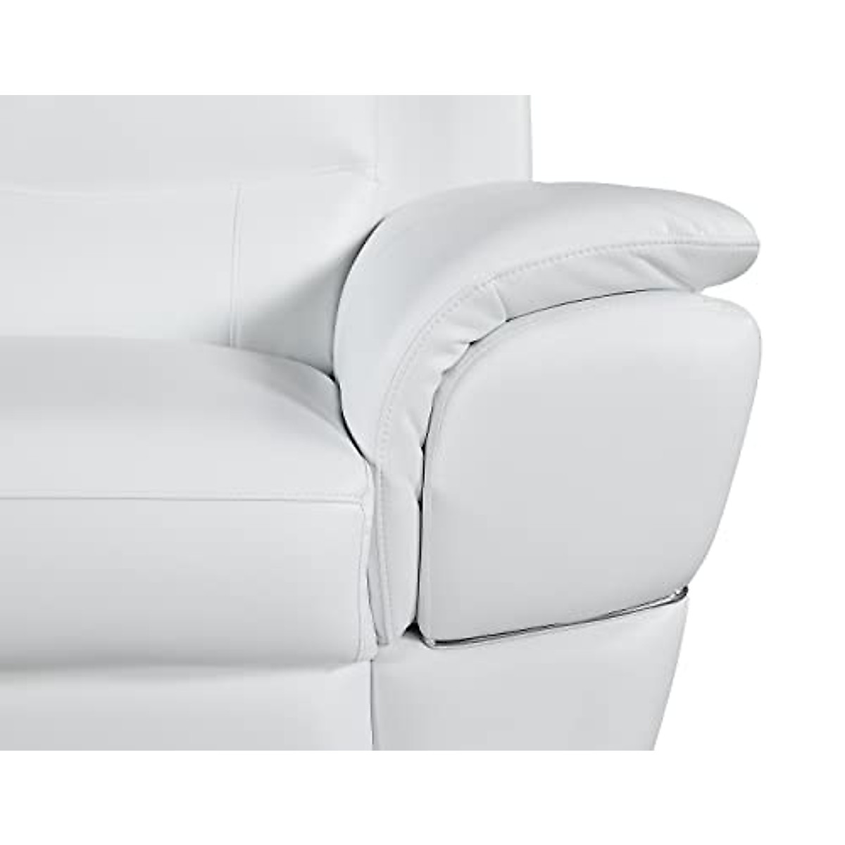 Blackjack Furniture Binion Leather Match Upholstered Modern Living Room Sofa, White