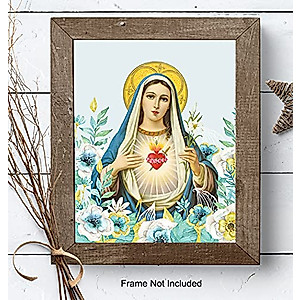 Virgin Mary Picture - Catholic Wall Decor - Mary Mother of God - Holy Mother - Christian Gifts - Religious Wall Art - Mary Mother of Jesus - Our Lady of Guadalupe - Blessed Mother - God Wall Decor