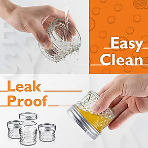 asika Mini Glass Jars,Canning Jars 4 oz With Lids, Small Glass Jars Ideal for Food Storage, Jam, Spice,Candle,Honey,Wedding Favors(12 PACK)