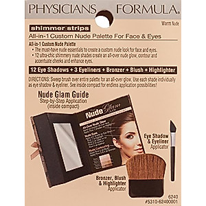 Physicians Formula Shimmer Strips Custom All-in-1 Nude Palette for Face & Eyes Warm Nude