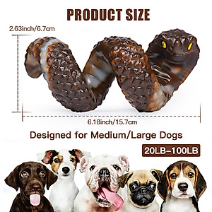 Dog Toys for Aggressive Chewers, Indestructible Dog Toys for Large Dogs, Bacon Flavored Dog Toys to Keep Them Busy, Tough Dog Bones for Medium/Large Dogs Breed