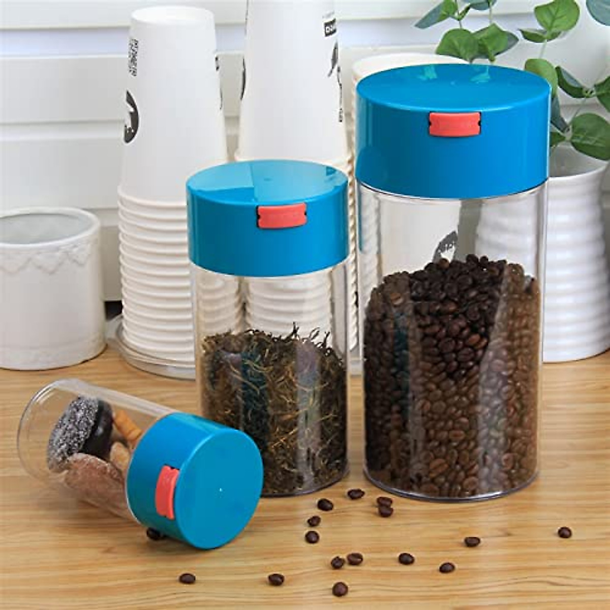 SPERKY Coffee Containers Vacuum Airtight Can Food Storage Container Plastic Kitchen Dried Fruit Box Multigrain Tank Kit Bottle Jars Sealed Coffee Grains