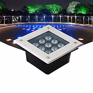 VZCOMM Square LED Outdoor Floor Light IP66 Waterproof Underground Light Garden Decoration Buried Lamps AC85-265V for Walkway, Driveway, Deck, Step, Backyard (Color : Warm White, Size : 24W)