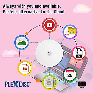 PlexDisc DVD+R 4.7GB 16X White Thermal Hub Printable - 100 Disc Spindle (FFP) - 63C-415-BX