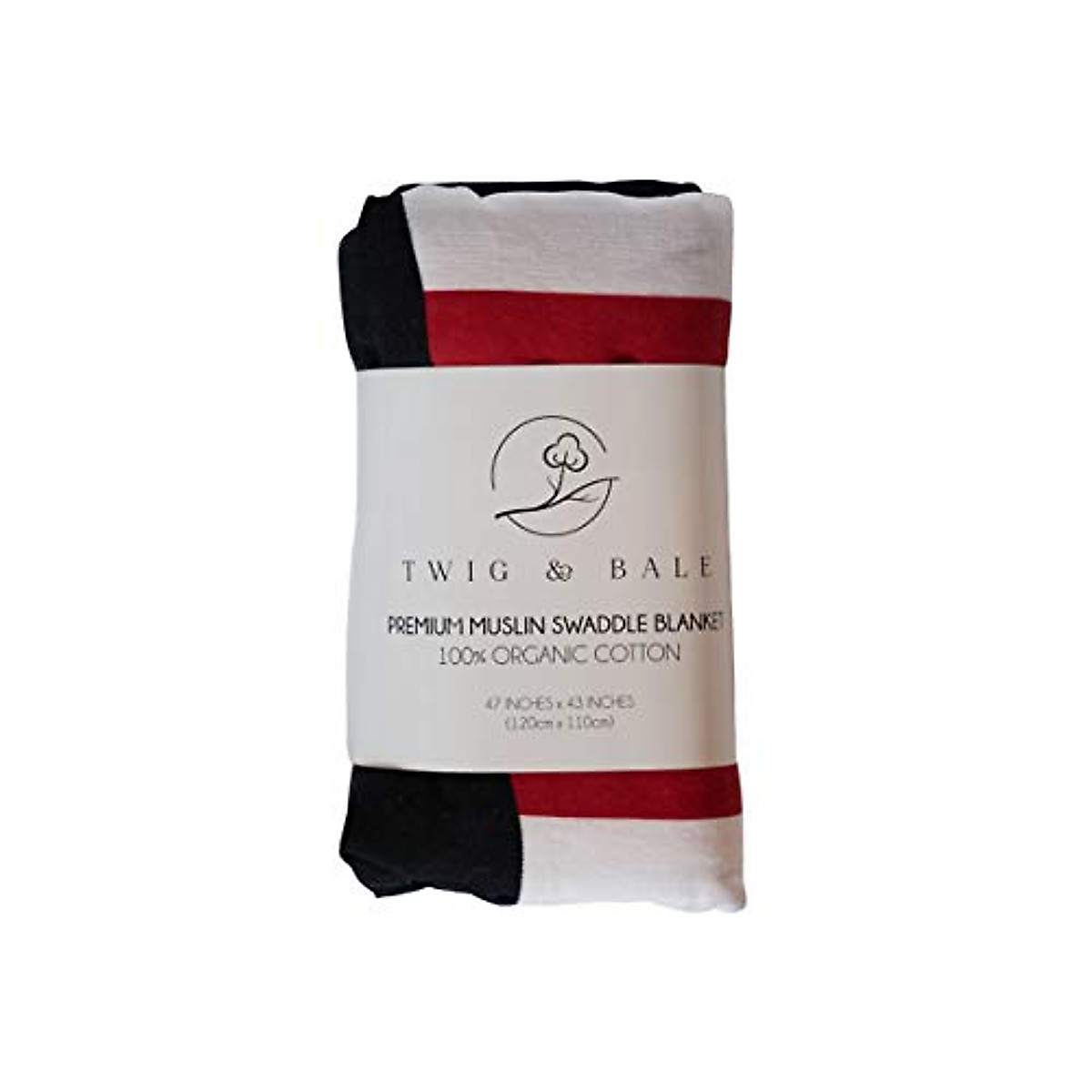 TWIG & BALE Athens Georgia Baby Blanket Organic Cotton Muslin Swaddle Blanket - 47" x 43" - Fans of Georgia Bulldogs Baby Gift for Boys Girls Receiving Blankets