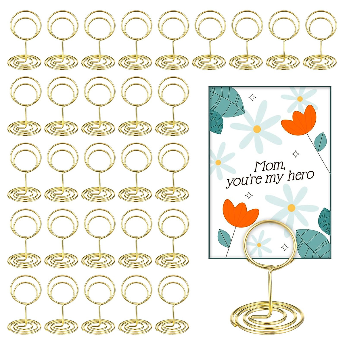 30 Pcs Gold Place Card Holders Picture Holders for Tables Small Table Place Card Holders Table Number Holders Photo Holders Table Number Stands for Centerpieces Wedding Reception Party Restaurant