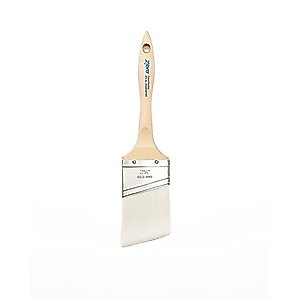 Zibra Angled Paint Brush for Painting Trim, Walls, and Doors, 2.5-inch, White, Pro Grade for All Paints and Stains