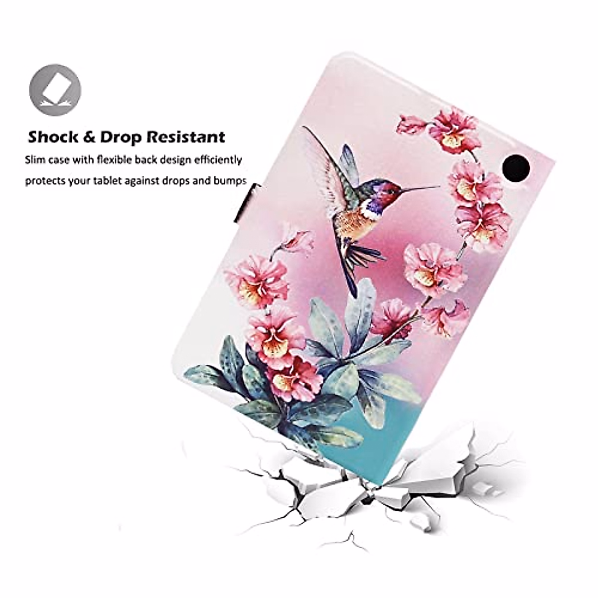 Viclowlpfe Amazon Kindle Fire HD 8 and Fire HD 8 Plus Tablet Case (12th/10th Generation, 2022/2020 Release), Slim Fit Lightweight Leather Smart Tablet Case with Auto Wake/Sleep, Bird