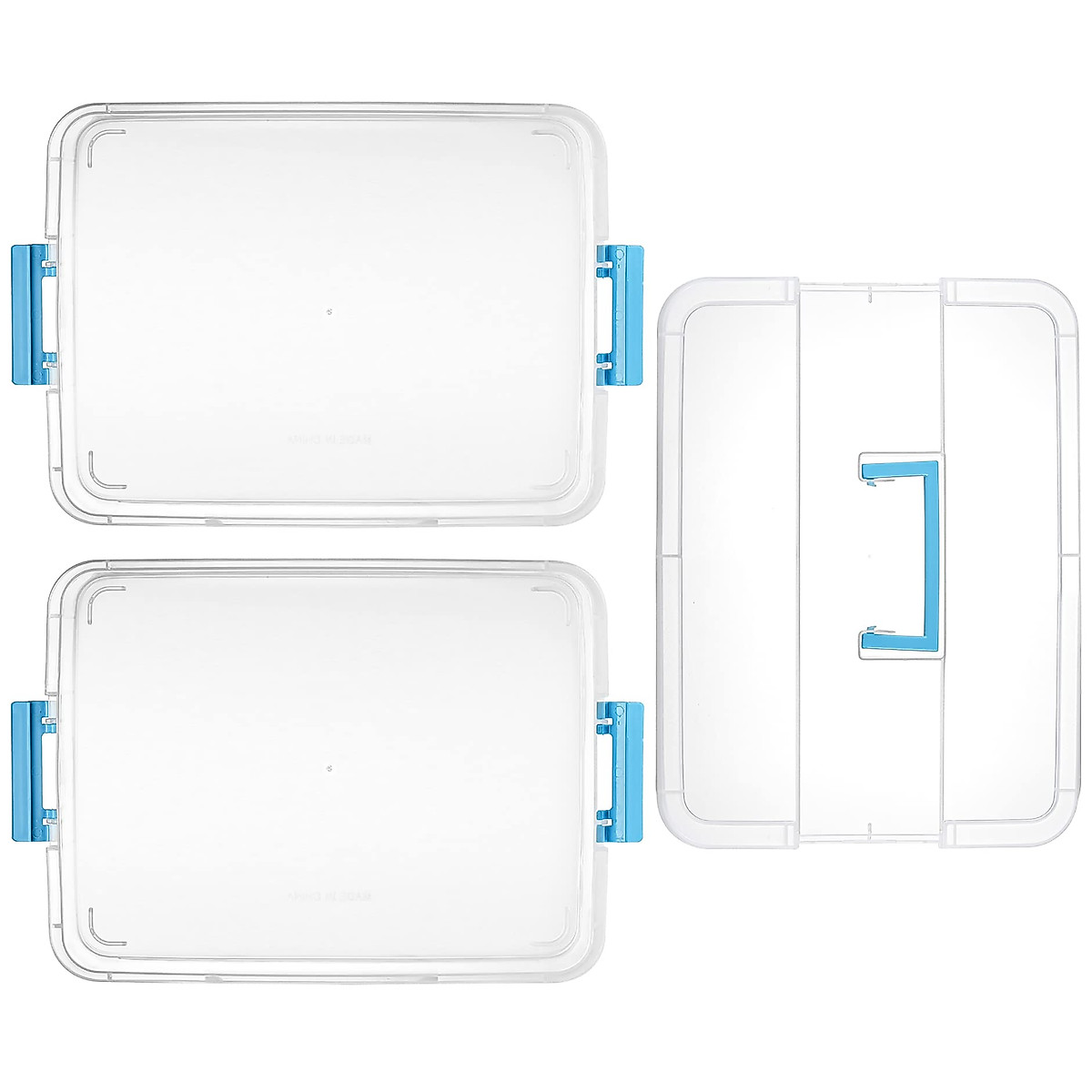 Yesland Large 2 Layer Stack & Carry Box - 13.75 x10 x 7.5 Inch Plastic Stackable Craft Storage Box Container with Handle - Portable Organizer Box for Stationery, Sewing, Art Craft, Jewelry,