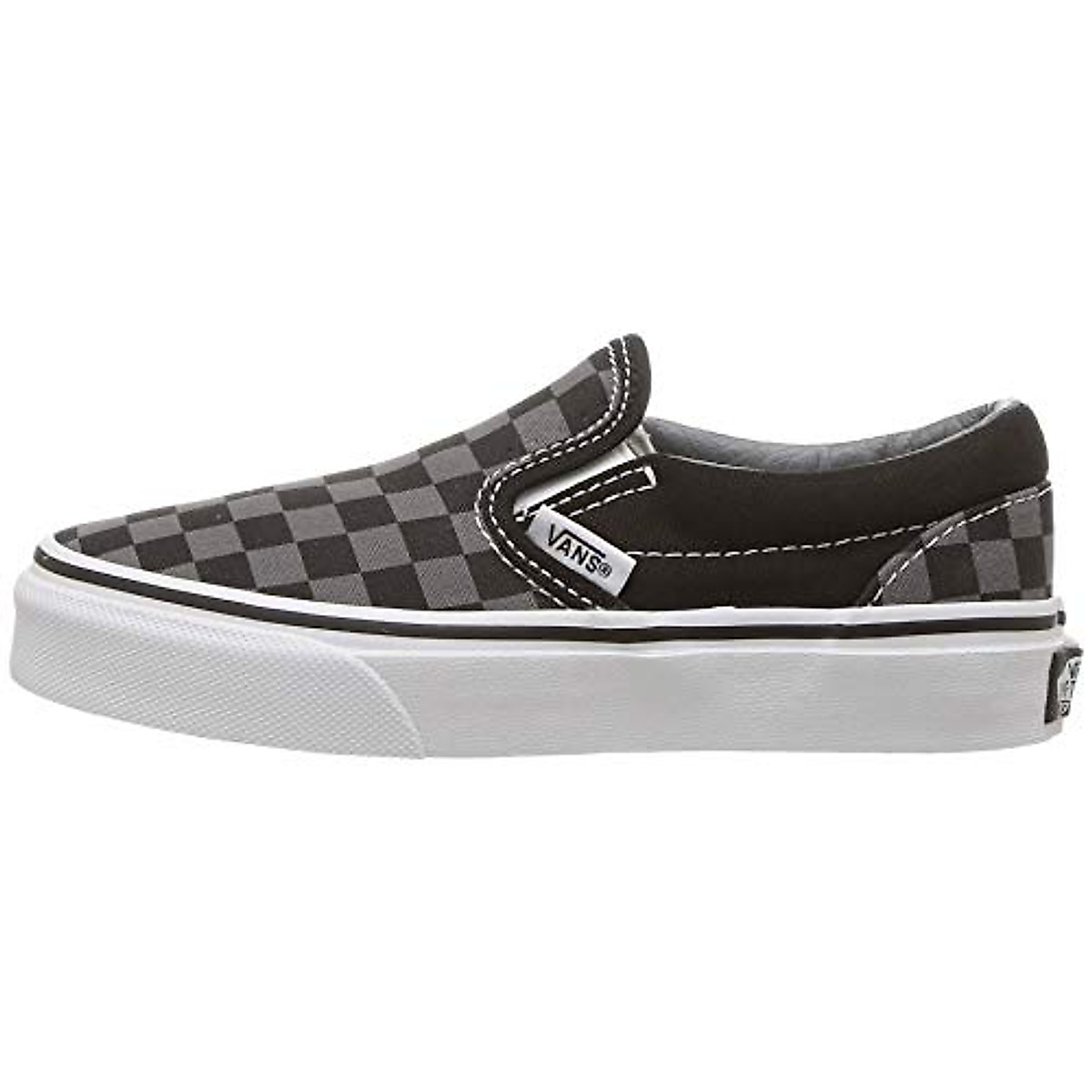 Vans Kids Unisex Classic Slip On, (Checkerboard) Black/Pewter, Size 12 Little Kid