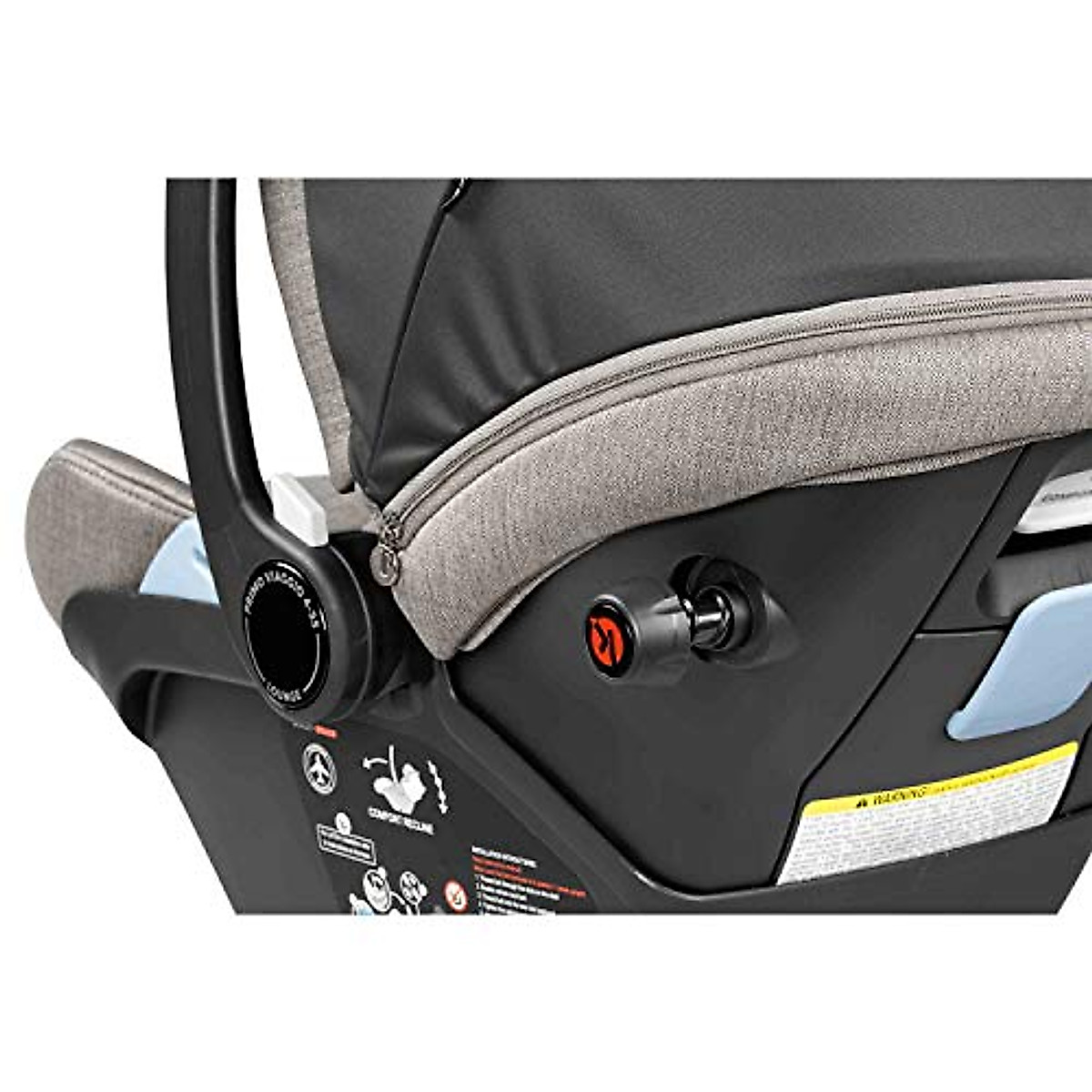 Peg Perego Primo Viaggio 4-35 Lounge - Reclining Rear Facing Infant Car Seat - Includes Base with Load Leg & Anti-Rebound Bar - for Babies 4 to 35 lbs - Made in Italy - City Grey (Grey)