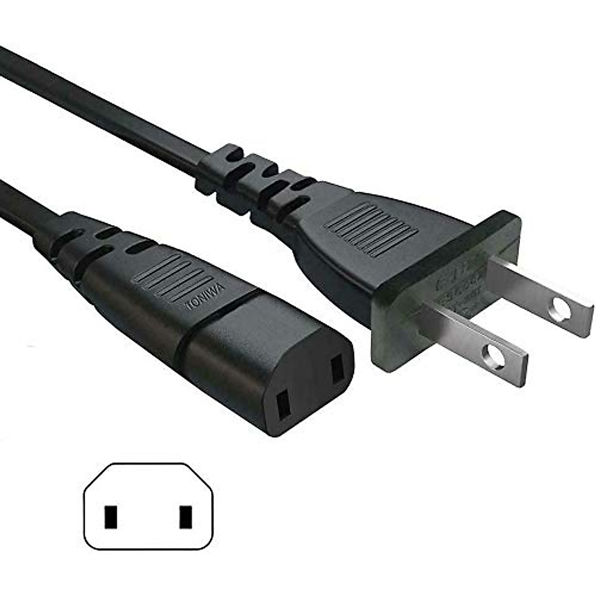 HJFPOWERCORD 2-Prong AC Power Cord Replacement for Energy V-SW-10 ESW-C10 XL-S12 ESL-X12 Subwoofer