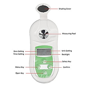 Brix Meter Refractometer, Portable Digital Brix Refractometer, Brix Content Tester with ATC for Fruit Beverage Sugar Content Measuring