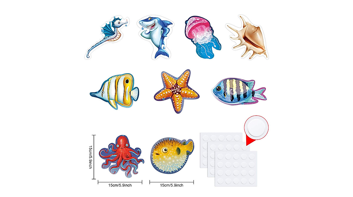 Sea Life Ocean Cutouts - 45 Vibrant Fish & Sea Animal Decorations