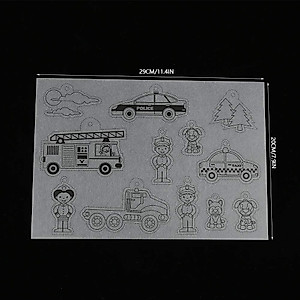 8pcs Shrink Sheet, Heat Shrinky Sheets Creative Pack Shrinky Art Paper with Pattern Shrinkable DIY Hand Made Craft Tool for Boys and Girls(Boy's Style)