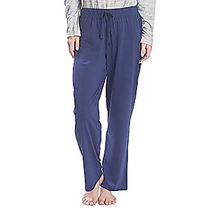 Hanes Women's 2-Pack Solid and Pattern Sleep Pajama Pant Set, Navy and Floral, Large