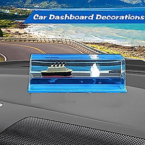 Honsheng Unsinkable Titanic Simulator Toy Wavey Boat in a Box Liquid Wave Cruise Fluid Ship Decoration Ornament for Car Decoration Paperweight Desk Toy Gifts,Recommended Age Range for use: 3+