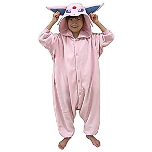SAZAC Kigurumi - Pokemon - Espeon - Onesie Jumpsuit Halloween Costume -Kids Size (5-9 Year Old)