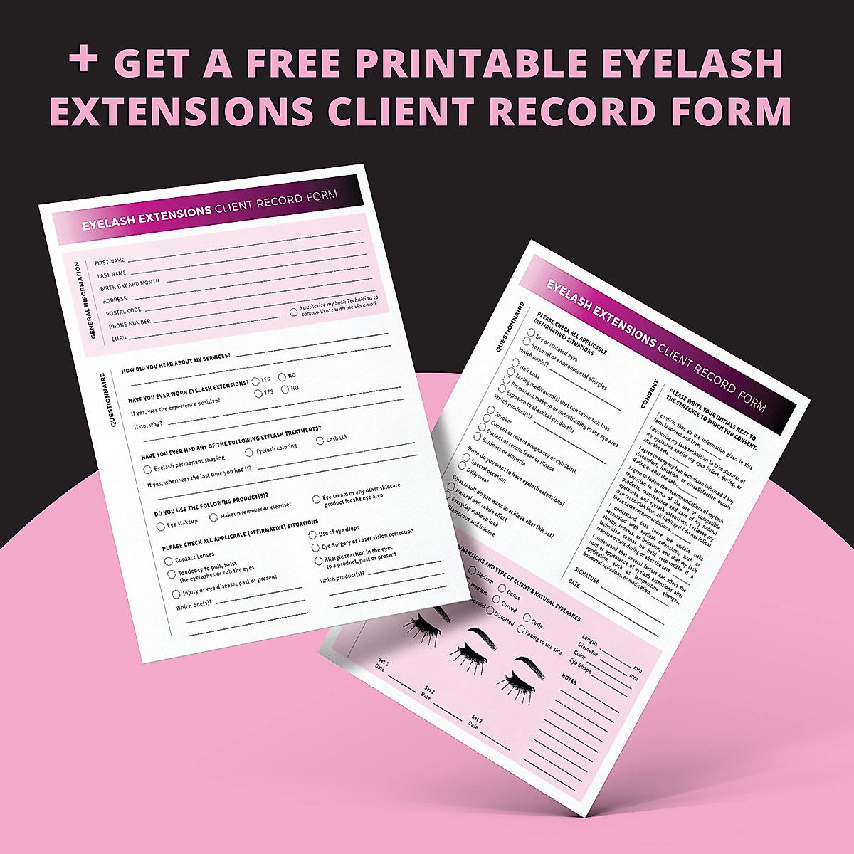 Lash Extension Aftercare Cards - Pack of 50 4x6 Double Sided Premium Eyelash Care Card Kit for Salons and Lash Technicians