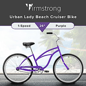 Firmstrong Urban Lady Single Speed - Women's 26" Beach Cruiser Bike (Purple)