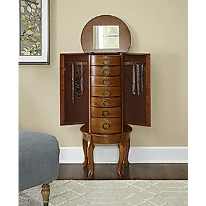Powell Burnished Oak Jewelry Armoire