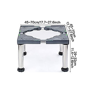 Adjustable Washing Machine Base Stand 4 Legs Mini Fridge Stand Extendable Appliance Fridge Stand Heightening Cookers Base Tray Large Outside Plant Container/29-32cm