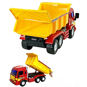 Big Daddy Trucks- Medium Sized Big rig Friction Powered Dump Truck with Large Space in The Back Colors May Vary